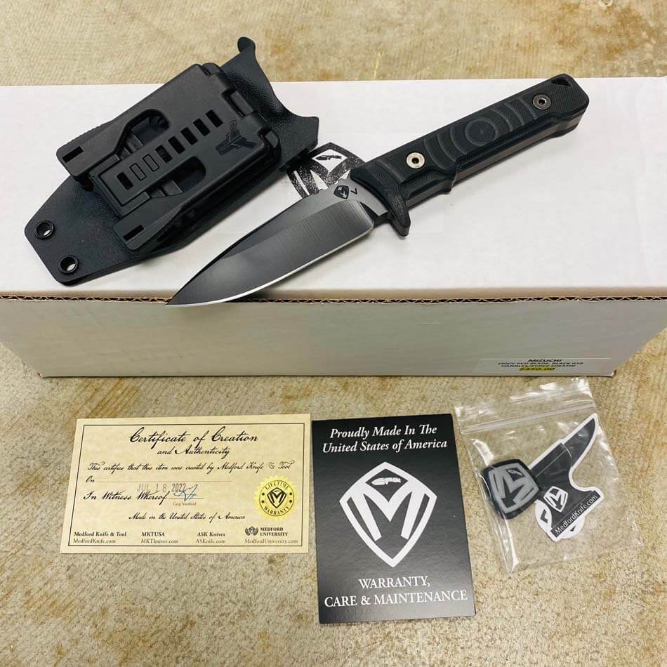 Medford Mizuchi 20CV PVD Blade Black G10 Fixed Blade Knife PVD Hardware ...
