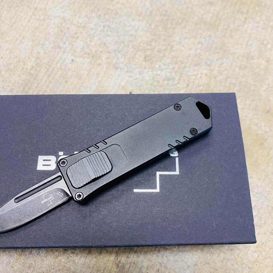 Boker Plus USB OTF Automatic Knife 06EX270, 1.77" D2 Black Stonewashed ...