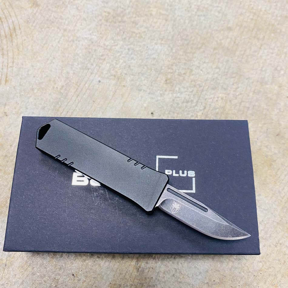Boker Plus USB OTF Automatic Knife 06EX270, 1.77" D2 Black Stonewashed ...