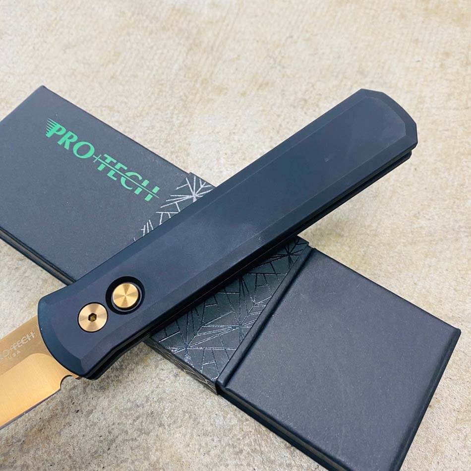 PROTECH 921-RG Godfather 4" Black handle Rose Gold Coated Blade ...