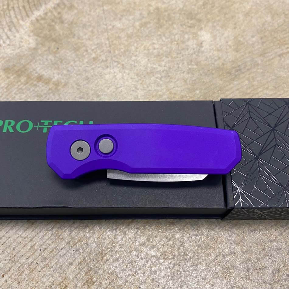 Protech Runt 5 R5401-PURPLE Solid Purple Handle 1.9" Stonewash MAGNACUT ...