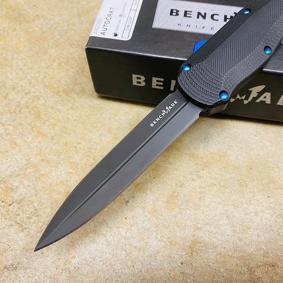 Benchmade 3400BK Autocrat AUTO OTF 3.71" Black DLC Coated Finish Double ...
