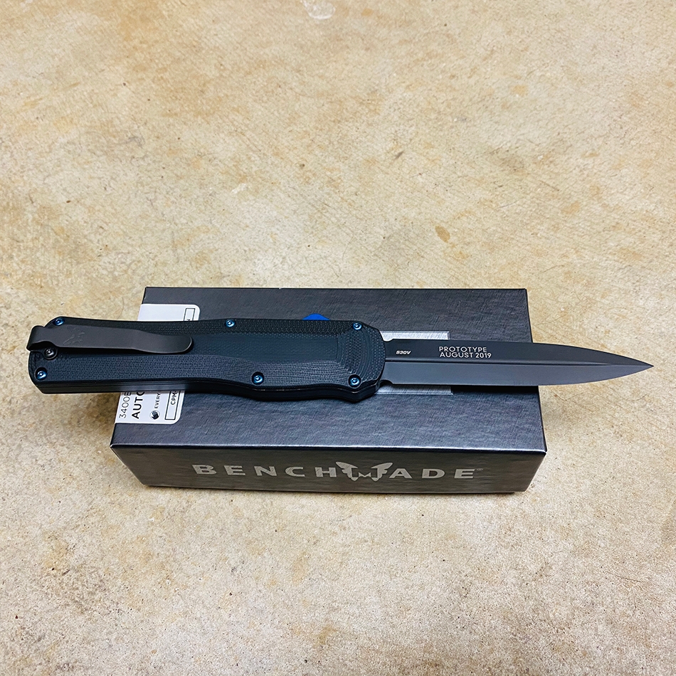 Benchmade 3400BK Autocrat AUTO OTF 3.71" Black DLC Coated Finish Double ...