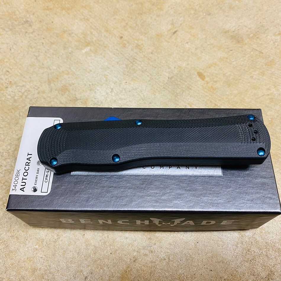 Benchmade 3400BK Autocrat AUTO OTF 3.71" Black DLC Coated Finish Double ...