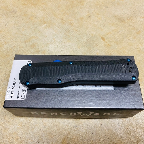 Benchmade 3400BK Autocrat AUTO OTF 3.71" Black DLC Coated Finish Double ...