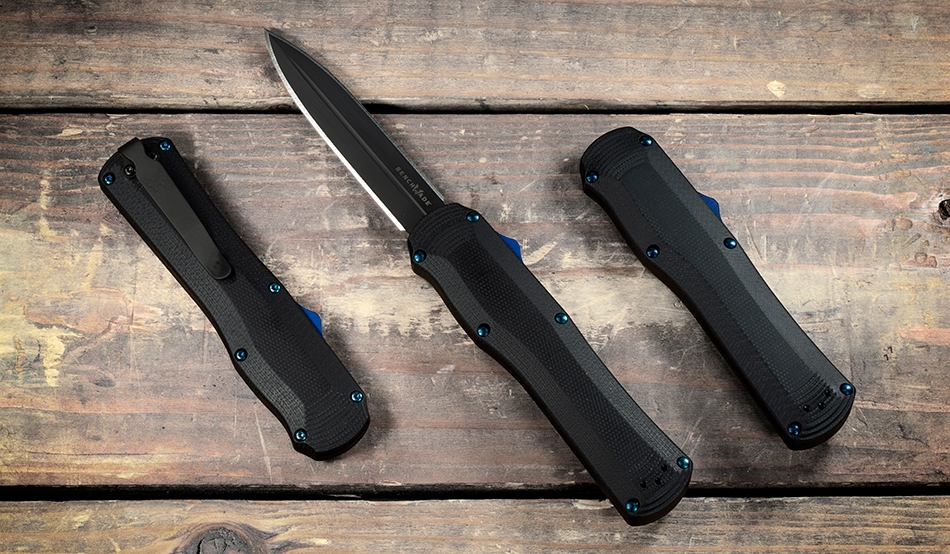 Benchmade 3400BK Autocrat AUTO OTF 3.71" Black DLC Coated Finish Double ...