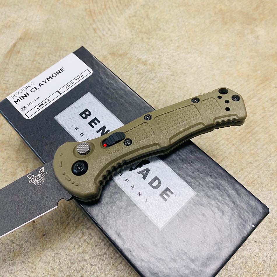 Benchmade 9570BK-1 Mini Claymore AUTO Folding Knife 3" CPM-D2 Cobalt ...