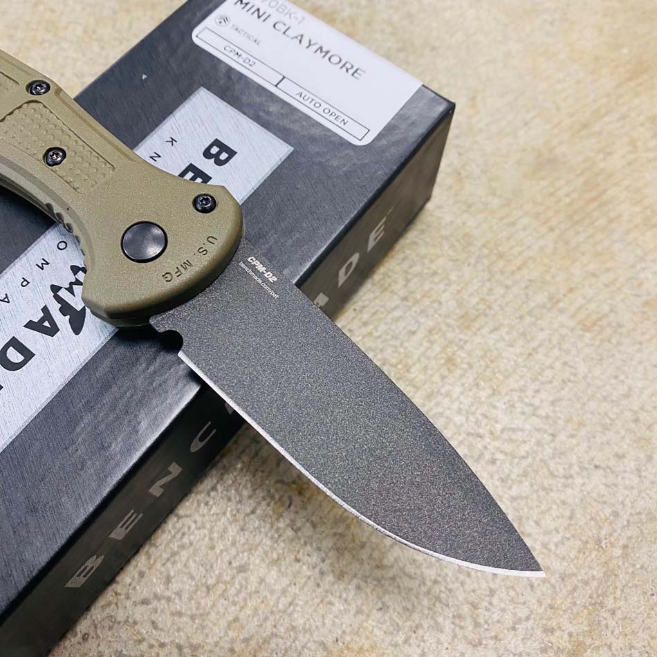 Benchmade 9570BK-1 Mini Claymore AUTO Folding Knife 3" CPM-D2 Cobalt ...
