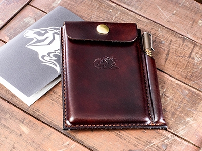 Hinderer Investigator Notebook Leather Case-Dark Brown