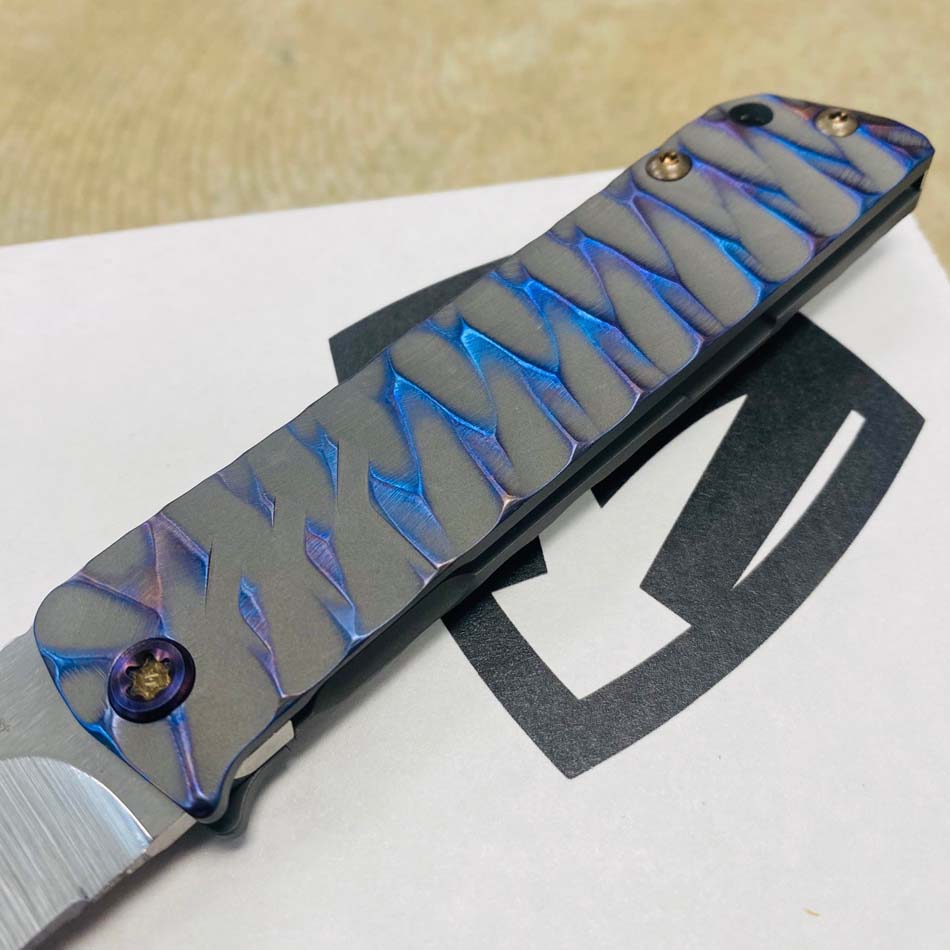 Medford Antik Front Flipper, S45VN Tumbled Drop Point, Blue Violet ...