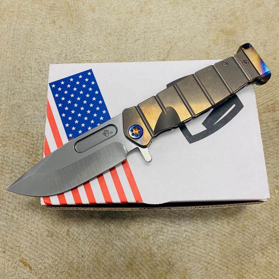 Medford USMC Fighter Flipper 4.25" Magnacut Blade Bronze Handles ...