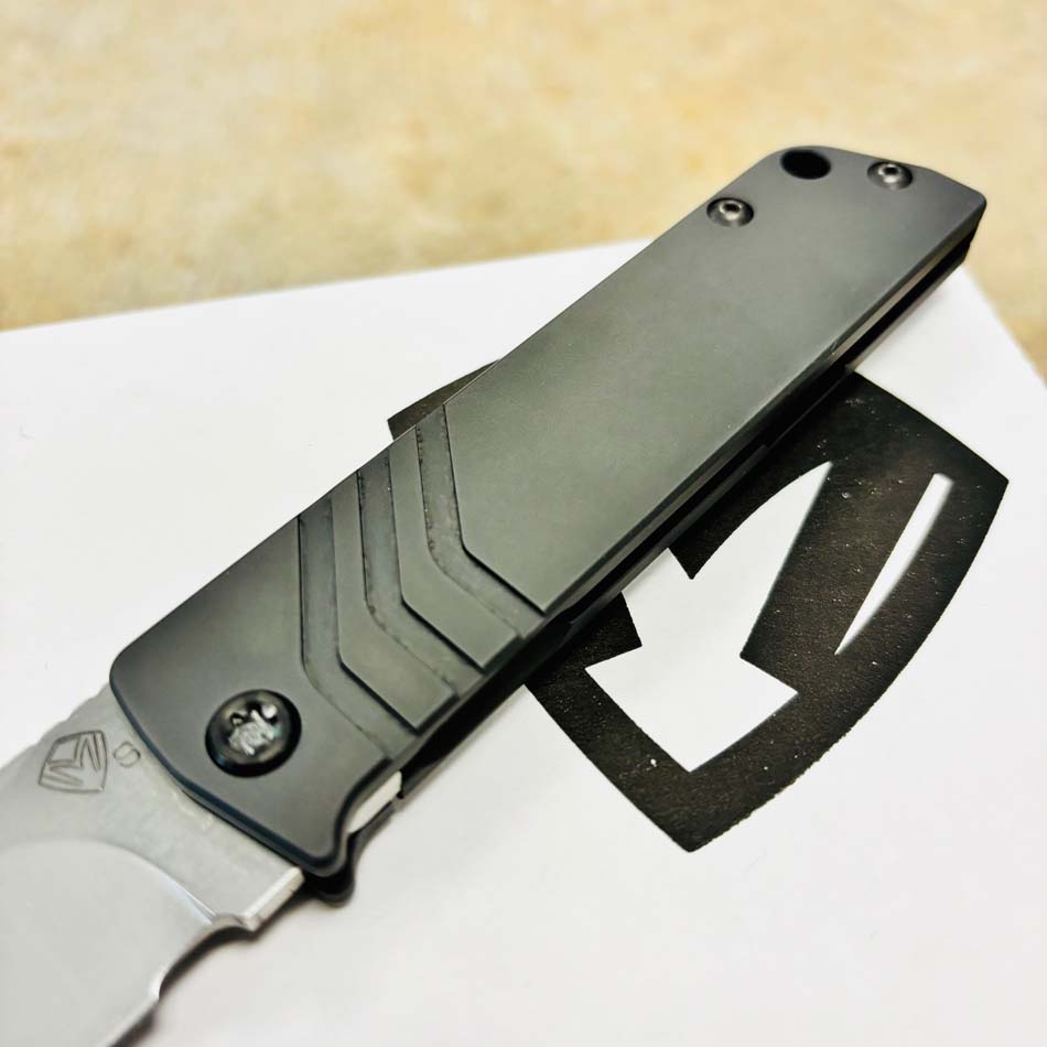 Medford Antik Front Flipper, S35VN Tumbled TANTO, DLC Handles, Black ...