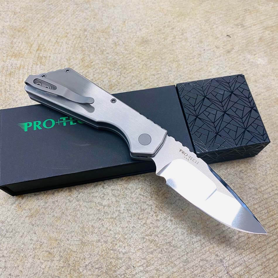 ProTech 2023 Strider PT+ Custom 005 Hand Satin/Blasted Chamfers 17-4 ...