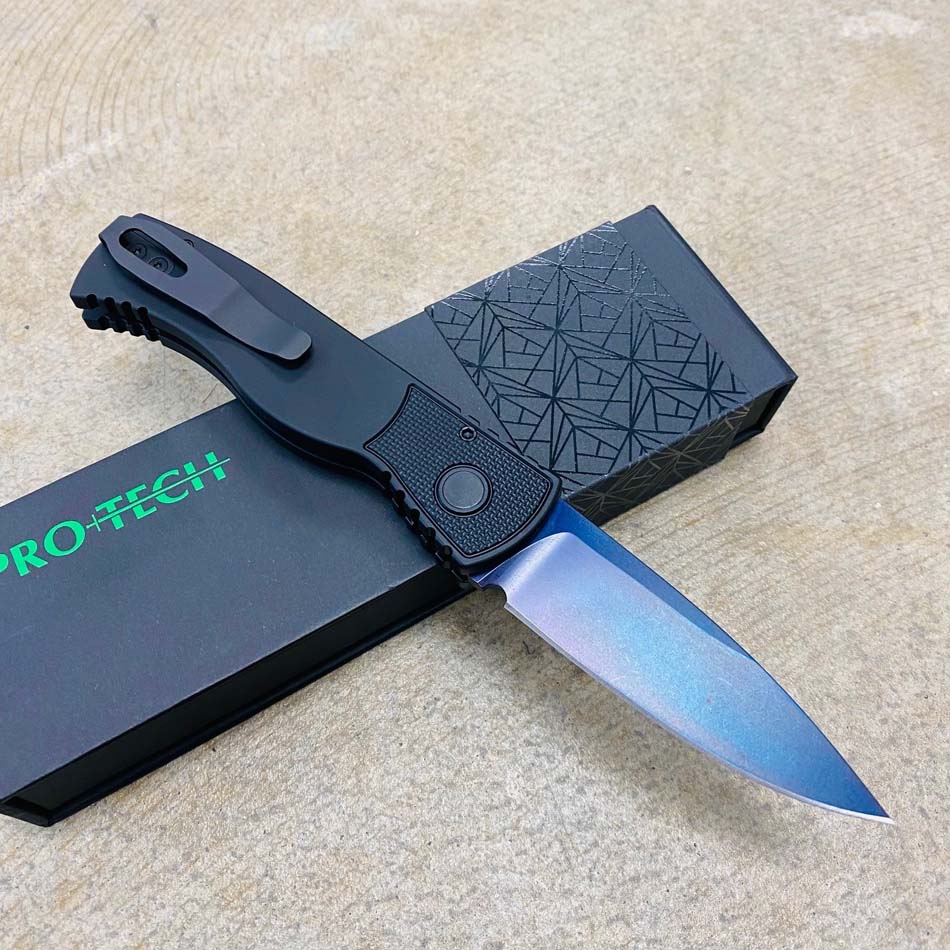 Protech T203-SB Tactical Response 2 Drop Point 3.0" Sapphire Blue ...