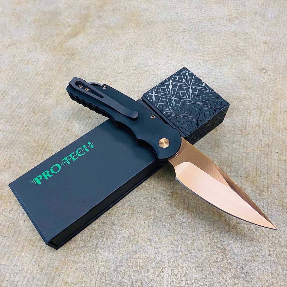 Protech TR-5 RG1 Tactical Response 5 Rose Gold Blade Black Handle with ...