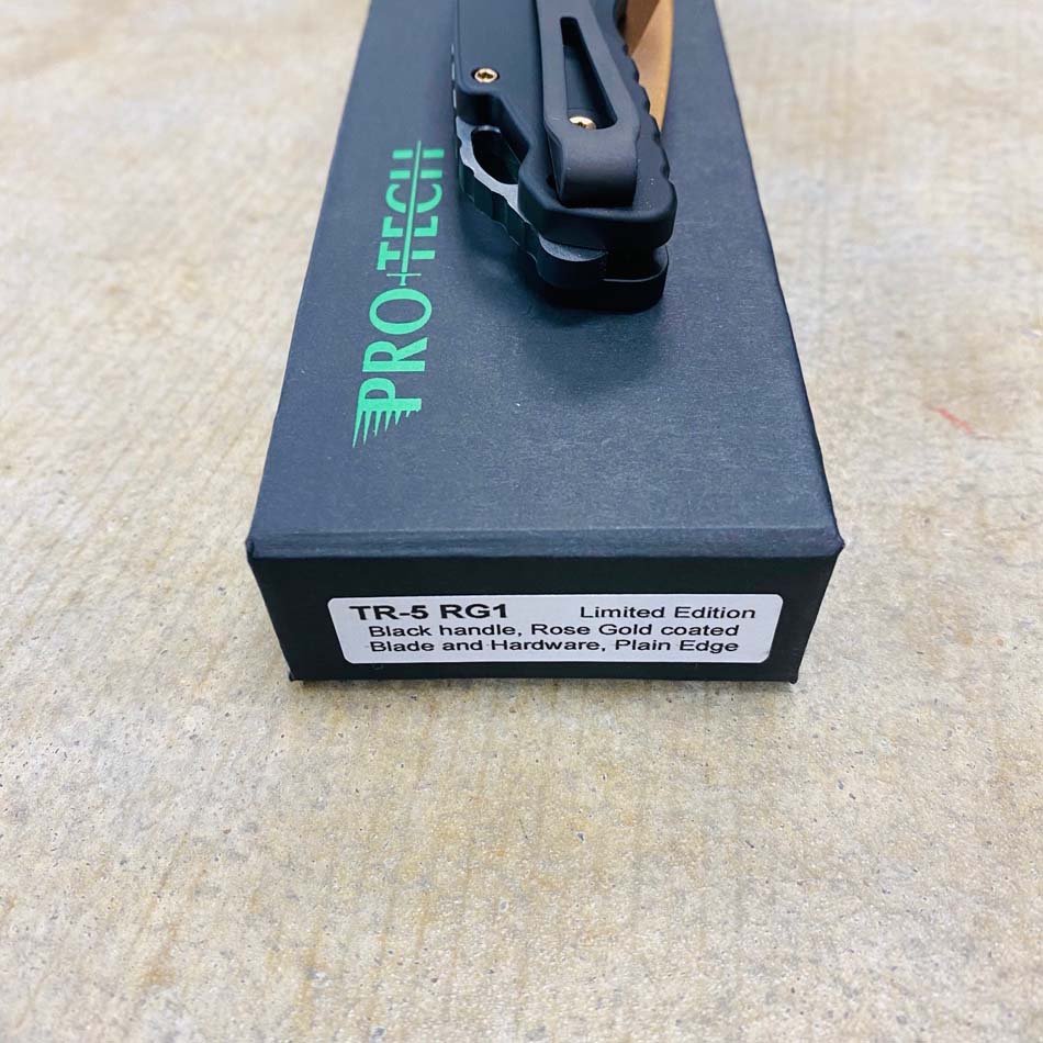 Protech TR-5 RG1 Tactical Response 5 Rose Gold Blade Black Handle with ...