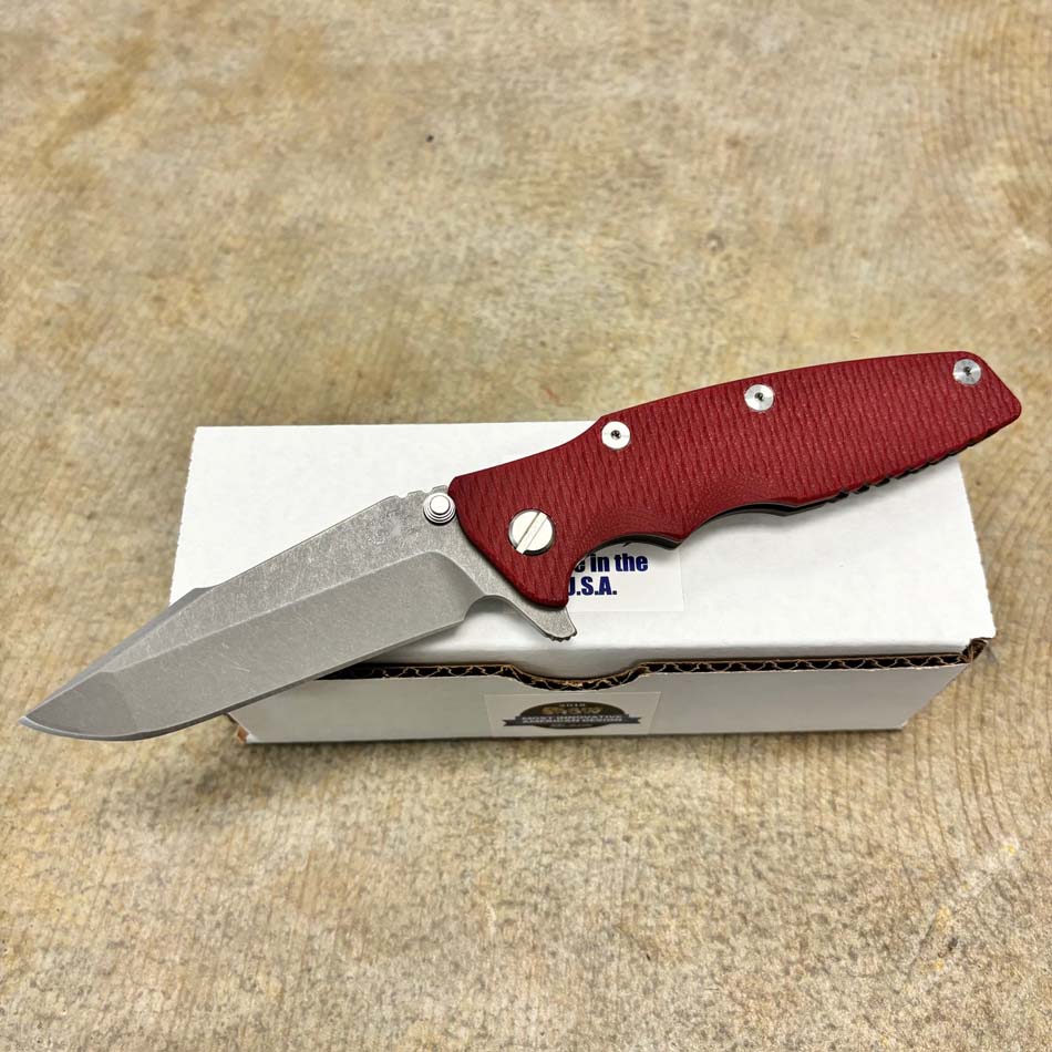 Rick Hinderer Eklipse 3.5" Harpoon Spanto Tri-Way Battle Bronze Red G10 ...