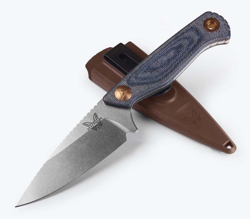 Benchmade 203 Dacian 3.54" Magnacut Fixed Stonewash Blade Blue Denim ...